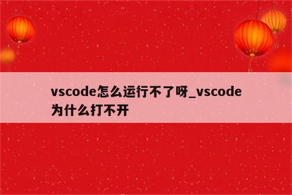 Vscode怎么运行不了呀 Vscode为什么打不开 陕西卓智工作室