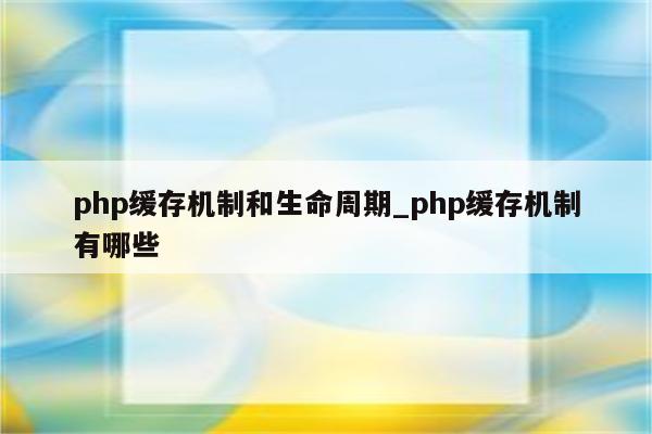 Php缓存机制和生命周期php缓存机制有哪些 陕西卓智工作室
