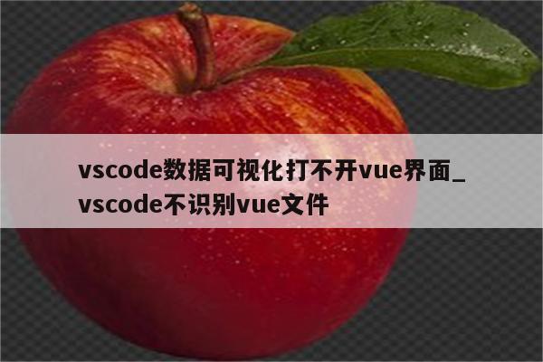 Vscode数据可视化打不开vue界面vscode不识别vue文件 陕西卓智工作室