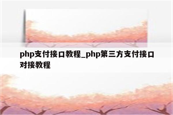Php支付接口教程php第三方支付接口对接教程 陕西卓智工作室 
